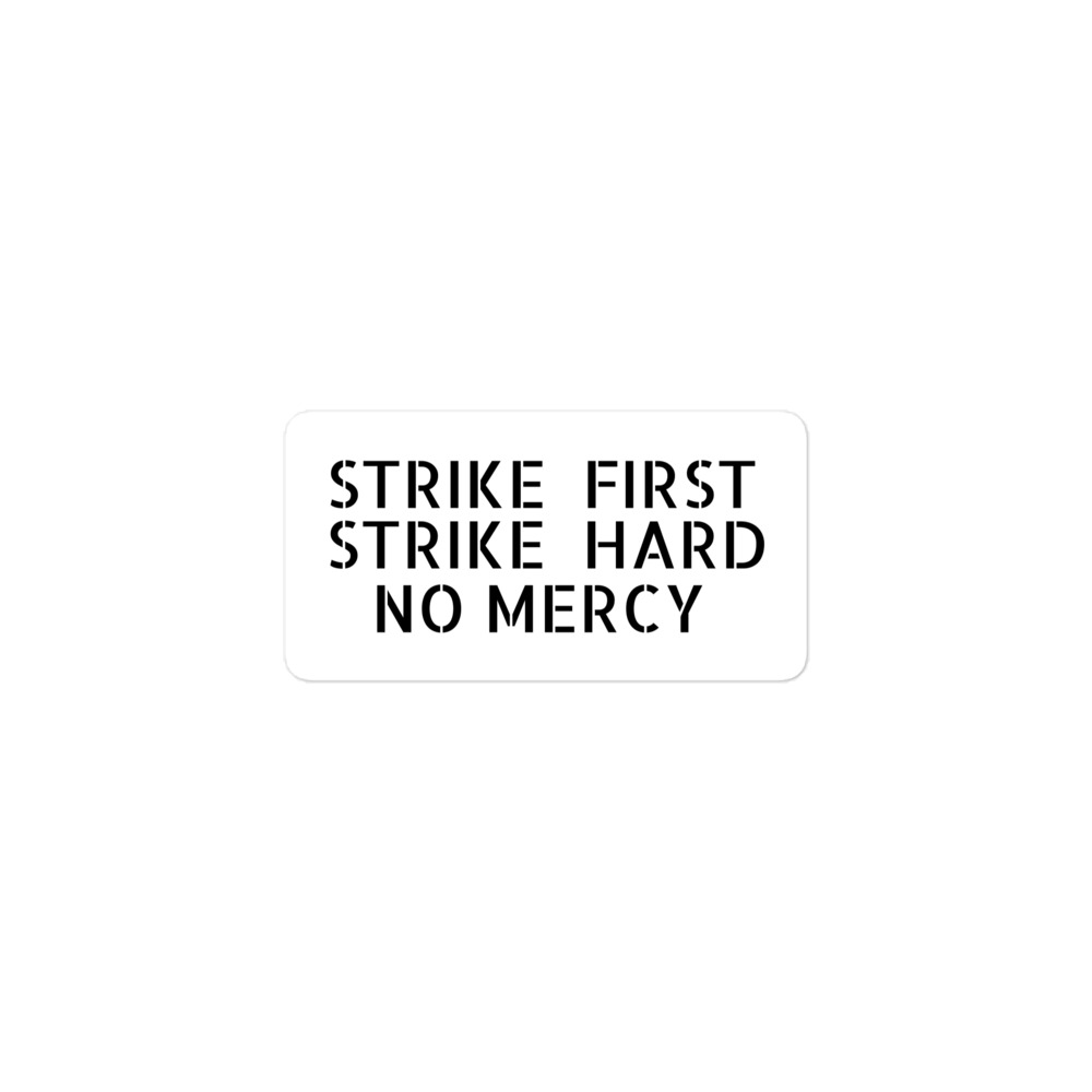 Cobra Kai STRIKE FIRST STRIKE HARD NO MERCY Sticker - PYGear.com