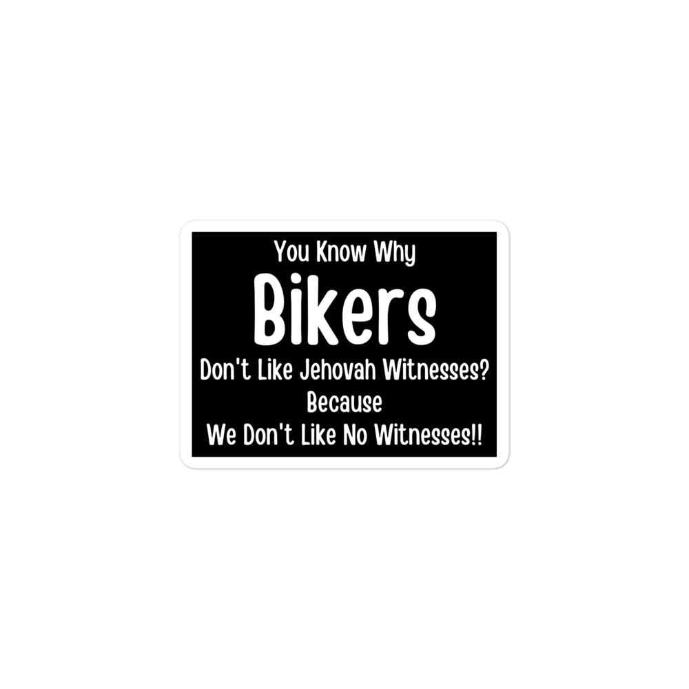 Outlaw Biker Joke sticker | Jehovah Witnesses - PYGear.com