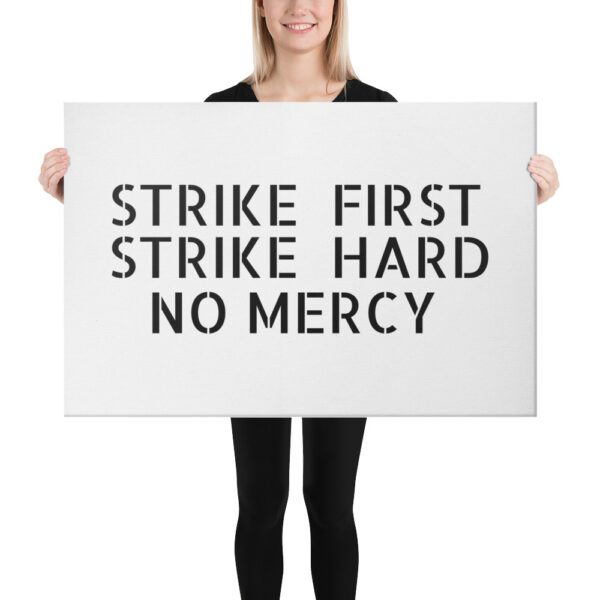 Cobra Kai STRIKE FIRST STRIKE HARD NO MERCY Canvas - PYGear.com